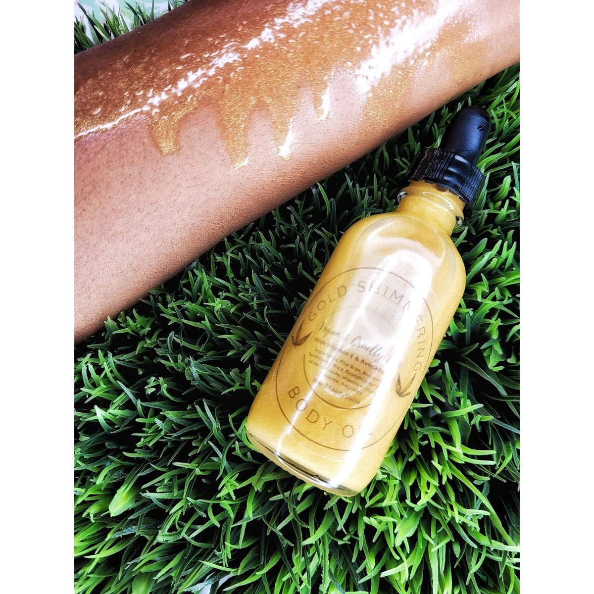 Glowing Body Oil with Natural Sunscreen - Rice Bran, Vitamin E and ...